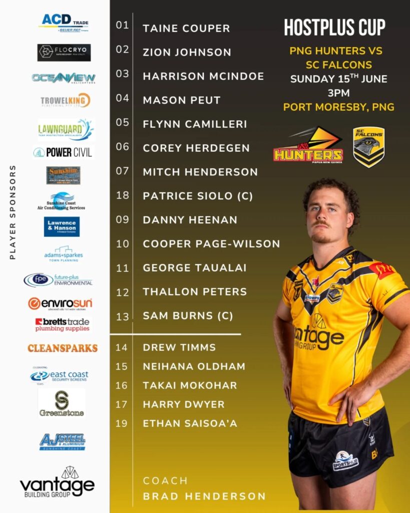 Hostplus Cup Round 13 – Falcons 18 – Hunter 16 – Sunshine Coast Falcons!