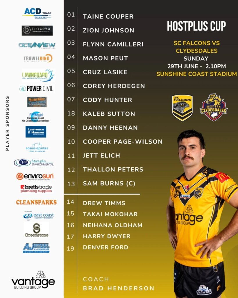 Hostplus Cup Round 15 – Falcons 48 – Clydesdales 16 – Sunshine Coast ...
