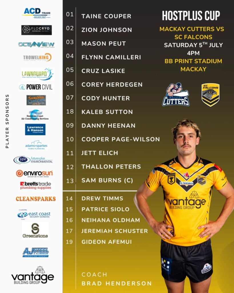 Hostplus Cup Round 16 – Falcons 14 – Cutters 54 – Sunshine Coast Falcons
