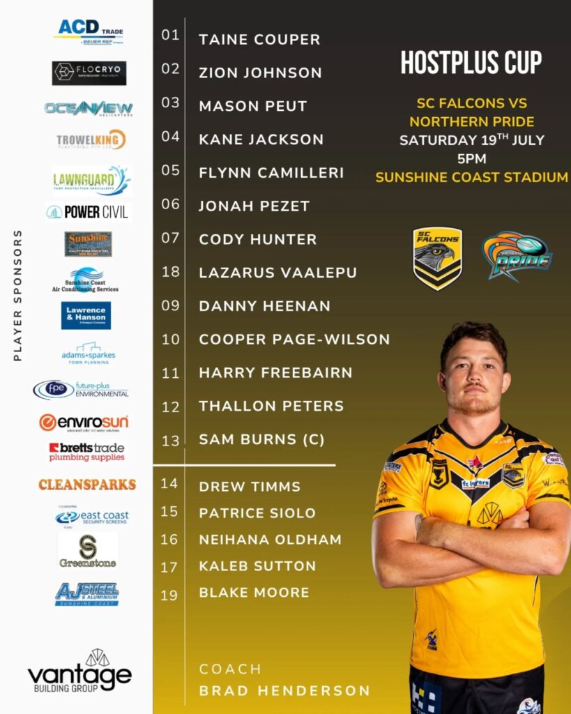 Hostplus Cup Round 18 – Falcons 42 – Northern Pride 4 – Sunshine Coast ...